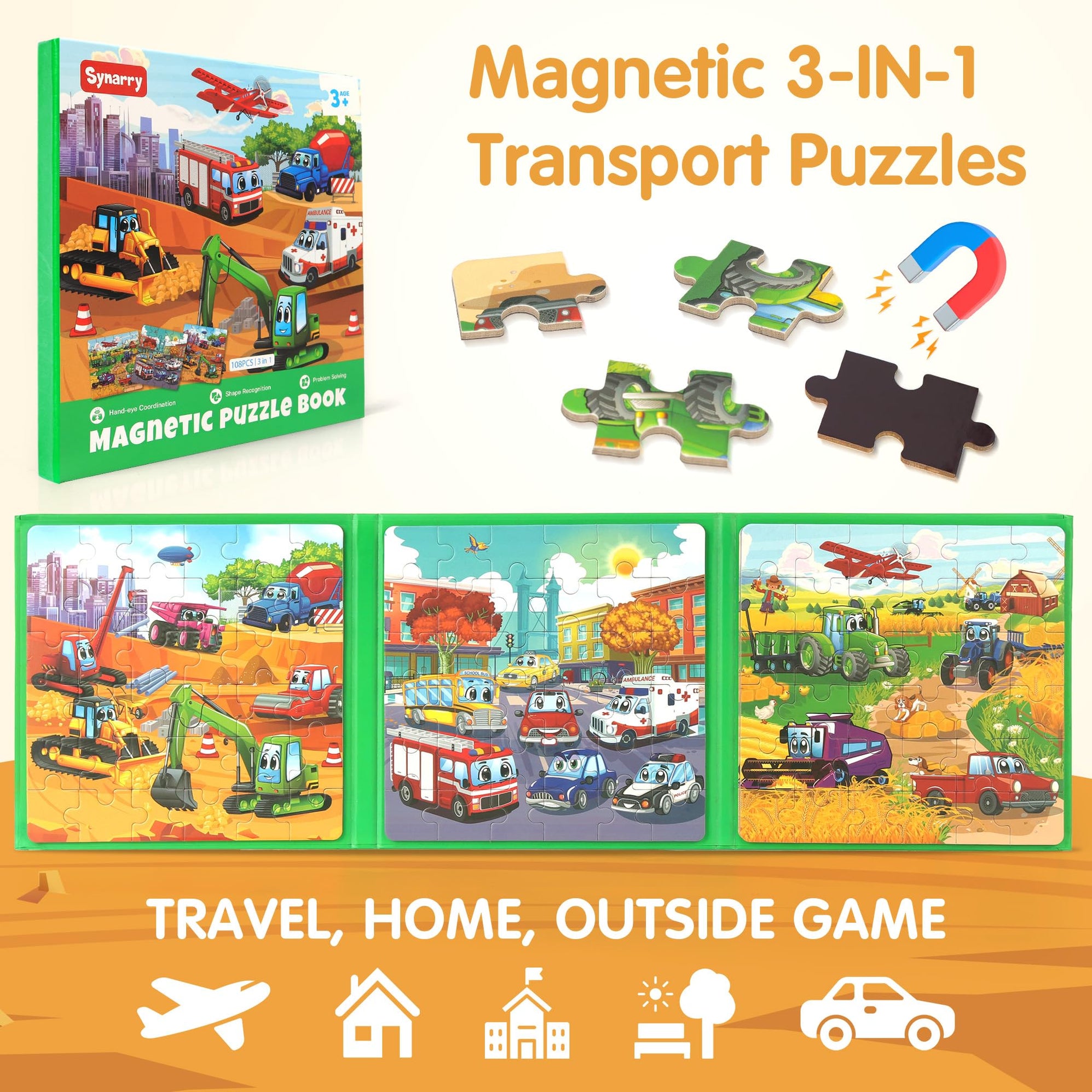 Vehicle Theme Magnetic Puzzles — Synarry