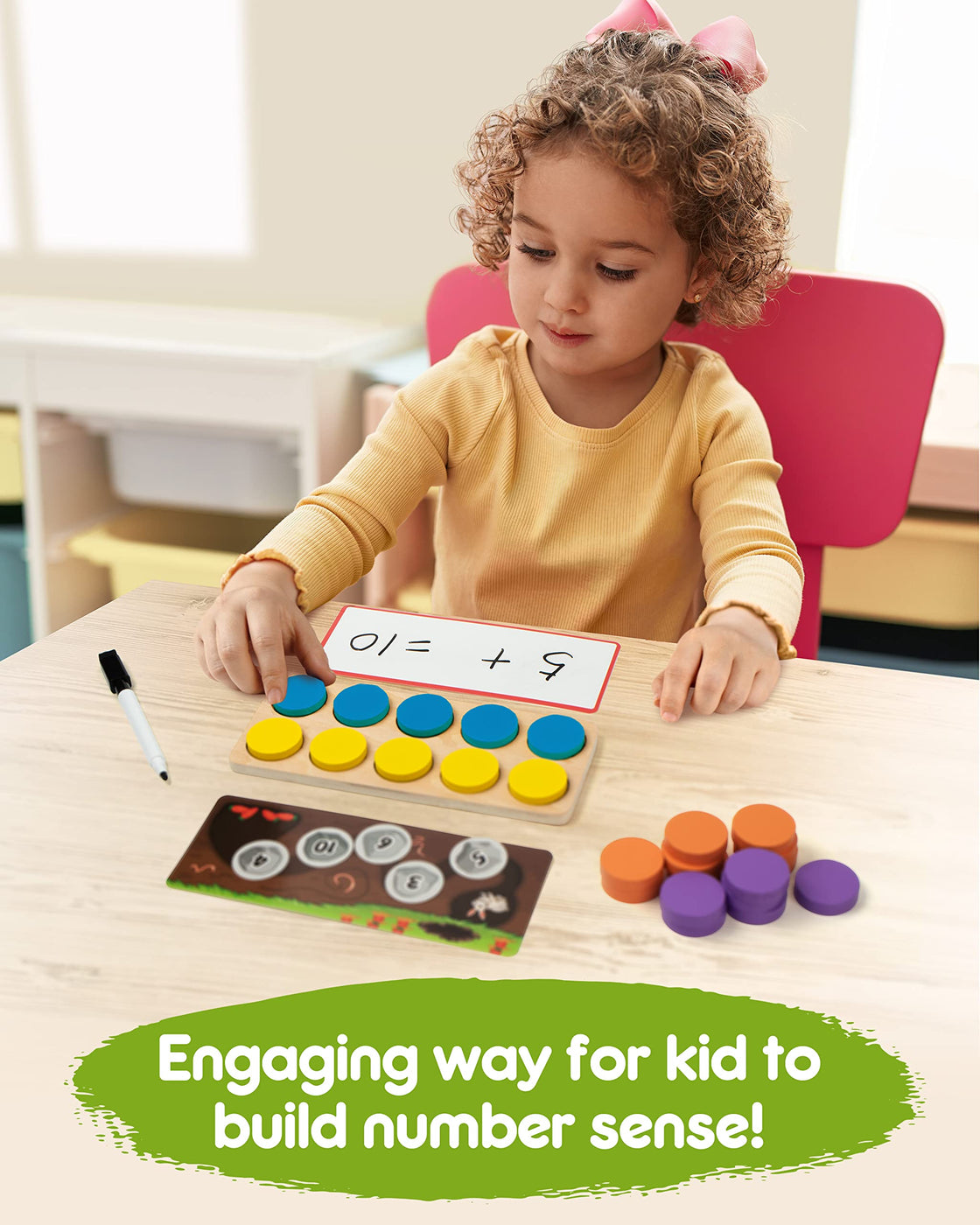 Wooden Ten-Frame Set Math Manipulatives — Synarry